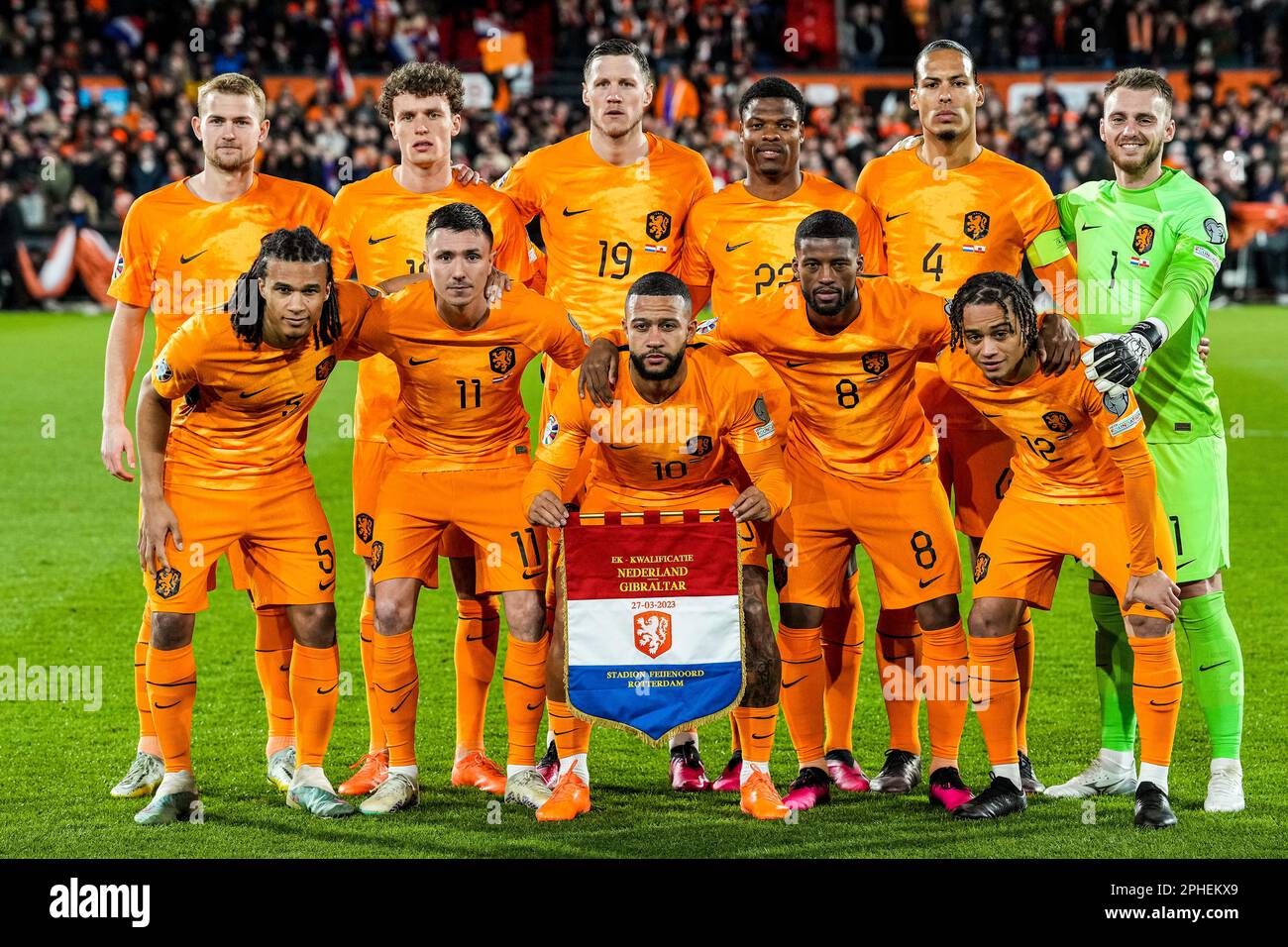 Rotterdam - (top row l-r) Matthijs de Ligt of Holland, Mats Wieffer of ...
