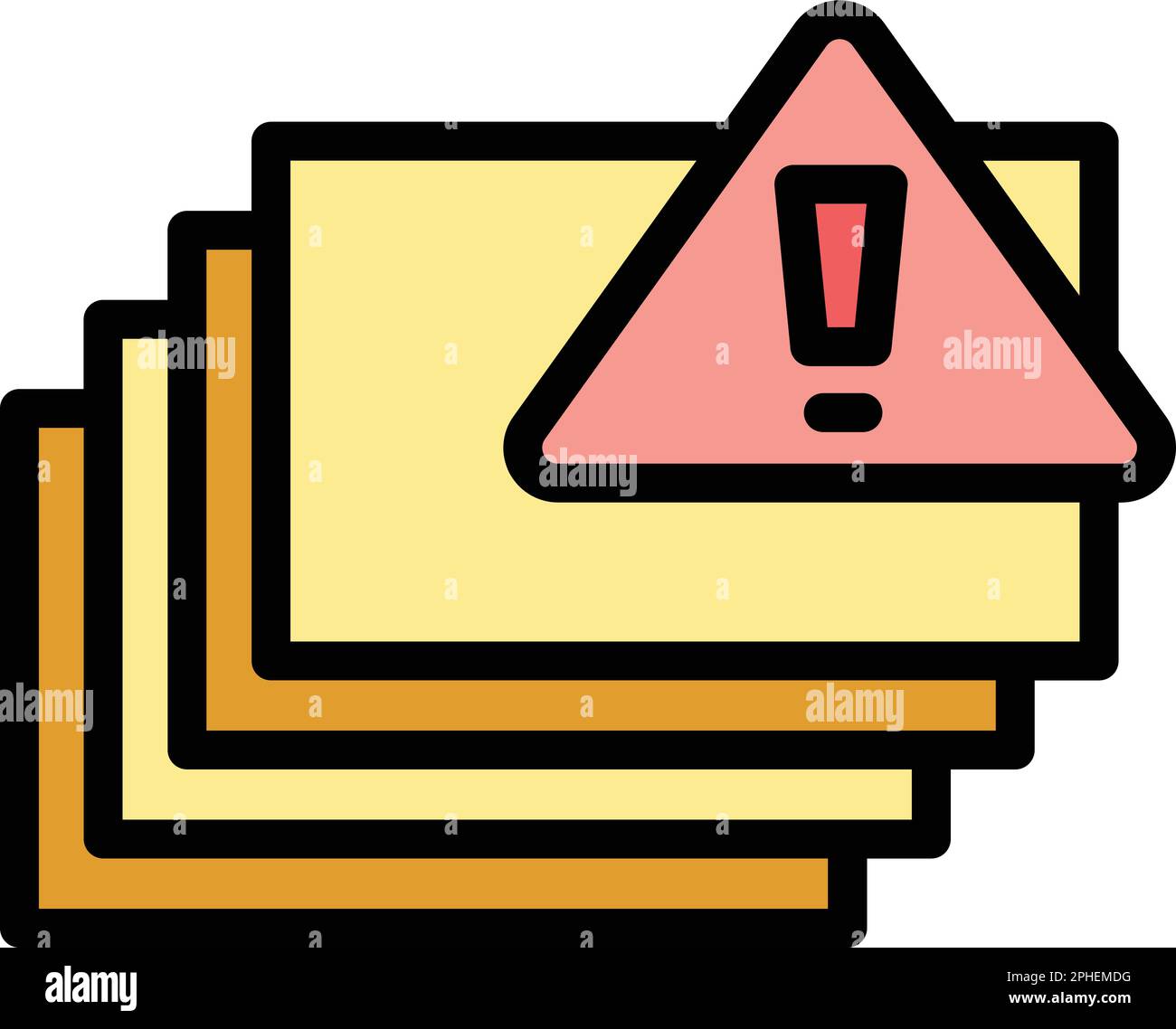 Warning printing sheets icon. Outline Warning printing sheets vector ...
