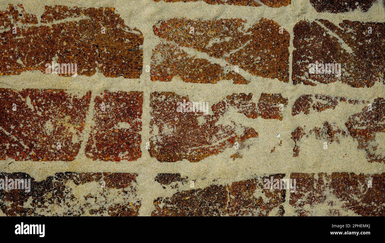 Abstract pattern of paved pathway in the sand Stock Photo - Alamy