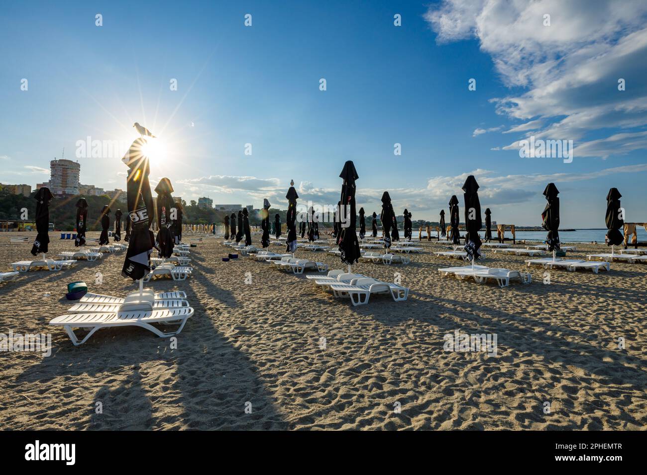 The Beach of Constanta at the Black Sea in Romania Stock Photo - Alamy
