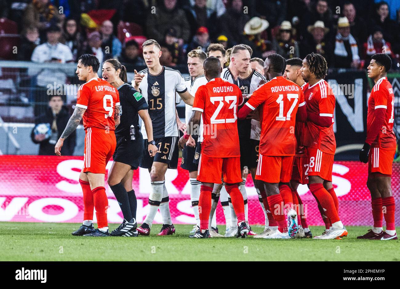 Mainz, Mewa-Arena, 25.03.23: Referee Maria Sole Caputi reacts during ...
