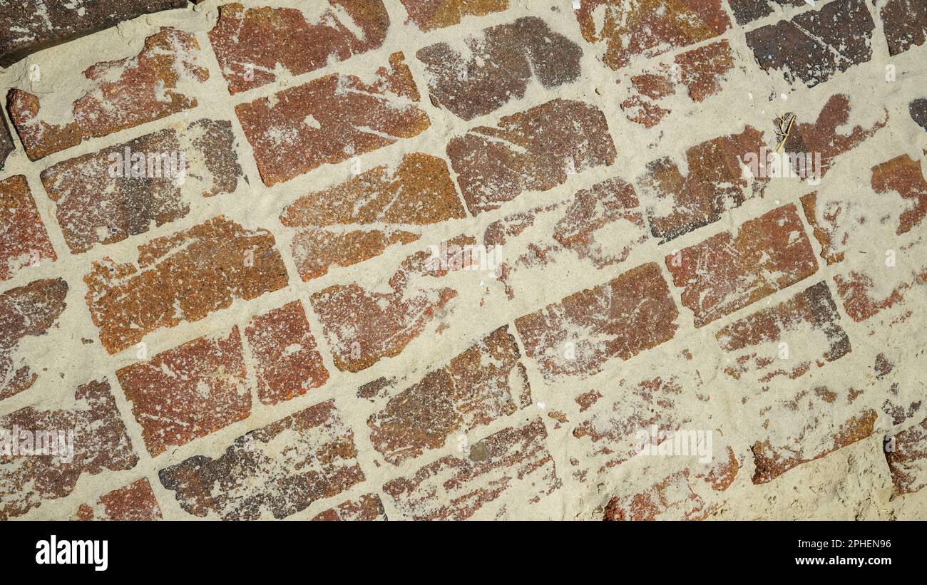 Abstract pattern of paved pathway in the sand Stock Photo - Alamy