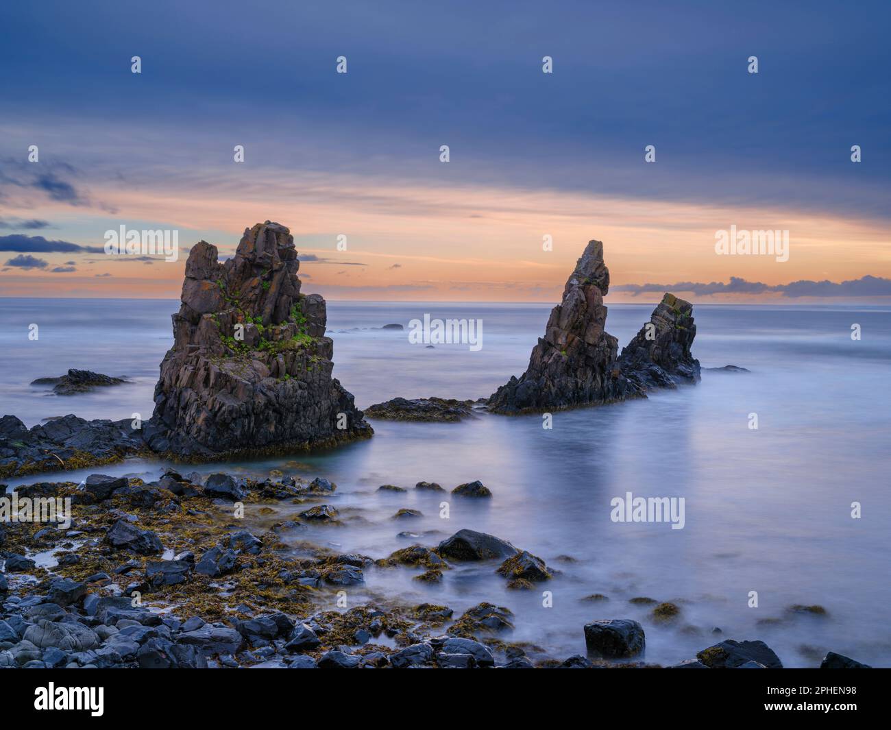 Coastal landscape in the Arneshreppur at bay Trekyllisvik. The Strandir ...