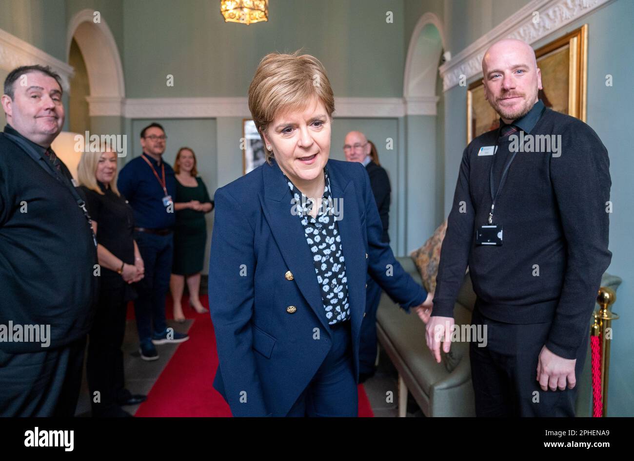 Outgoing First Minster of Scotland Nicola Sturgeon says goodbye to her ...