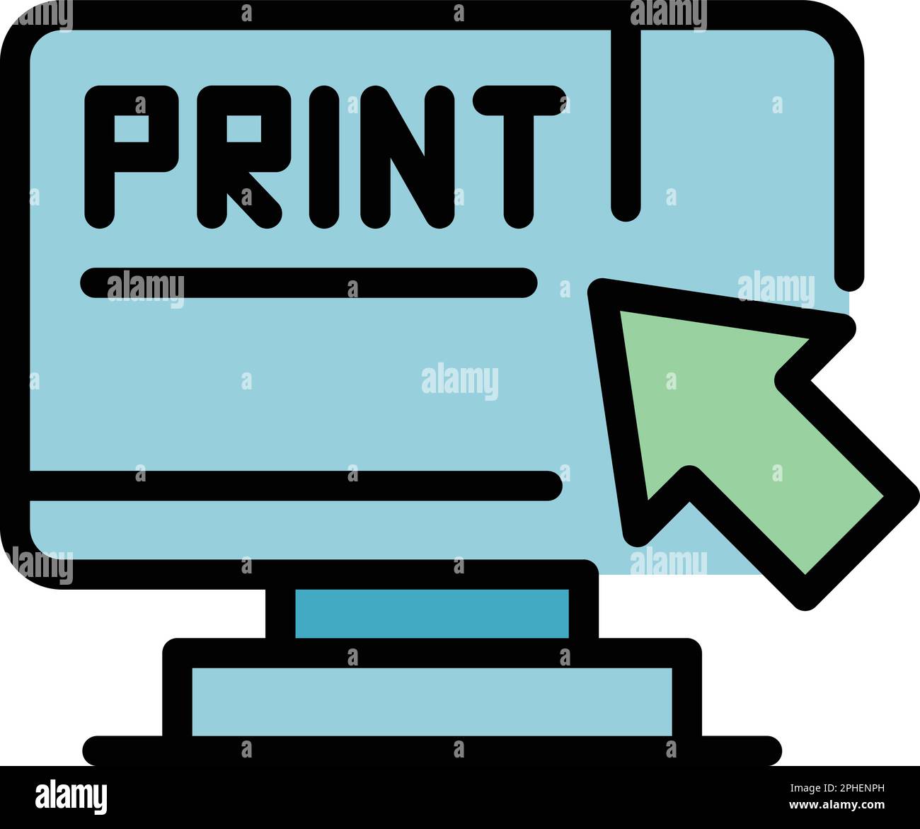 Monitor print icon. Outline Monitor print vector icon for web design ...
