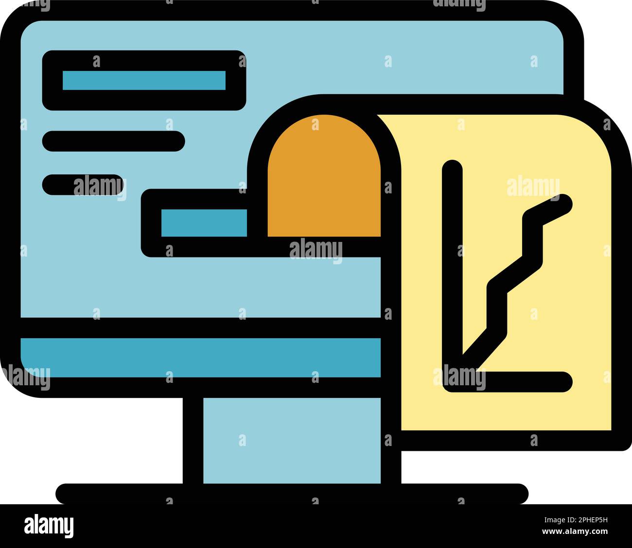Printing report icon. Outline Printing report vector icon for web ...
