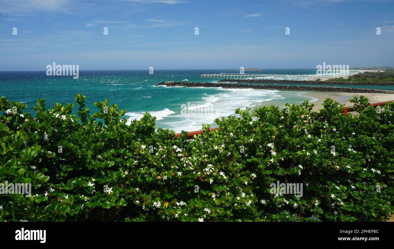 View south from Point Danger, on the Queensland New South Wales border ...