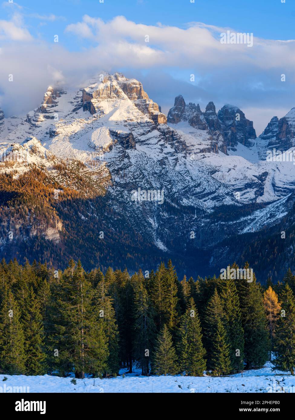 Cima Brenta. View of the Dolomiti di Brenta from Val Rendena in the ...