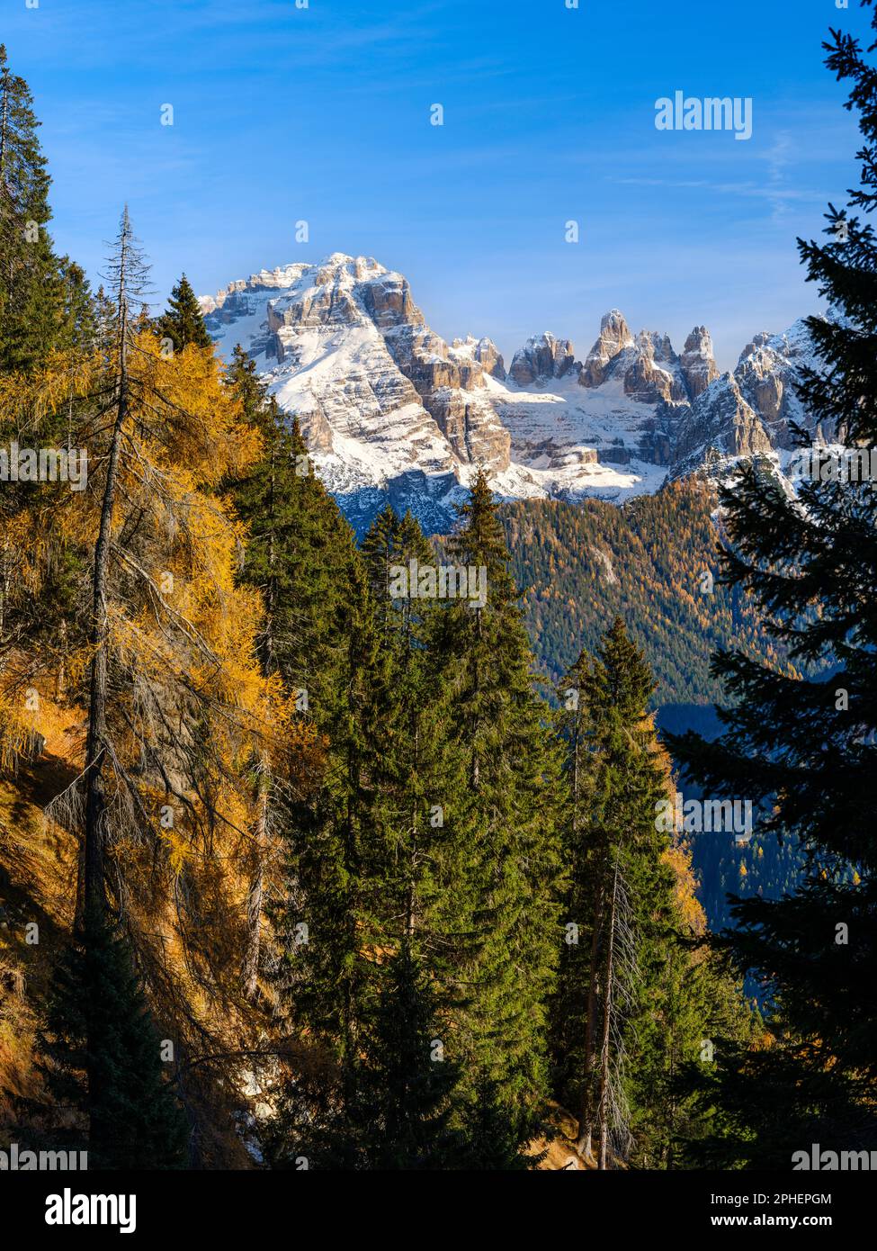 Cima Brenta. View of the Dolomiti di Brenta from Val Rendena in the ...