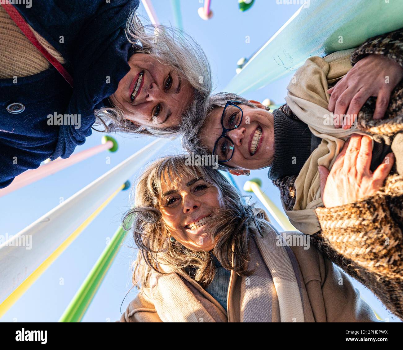 Elder group of women having fun, portrait of happy senior women taken ...