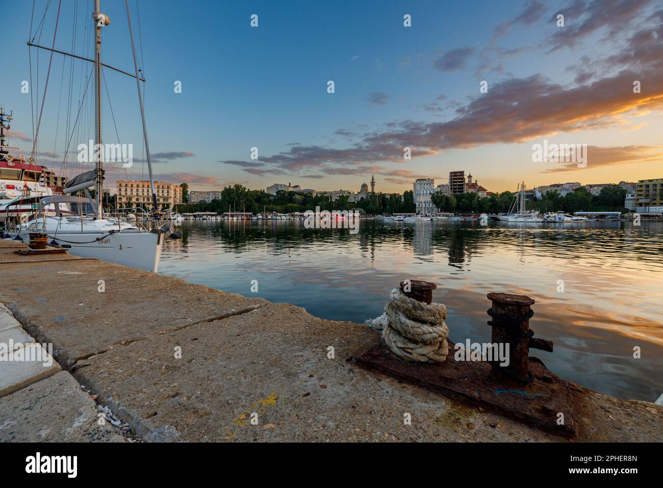 The harbor of Constanta at the Black Sea in Romania Stock Photo - Alamy