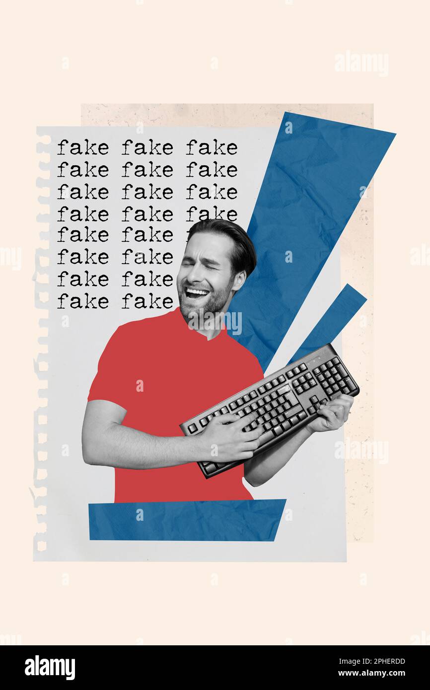 Vertical creative photo concept artwork collage of carefree positive ...