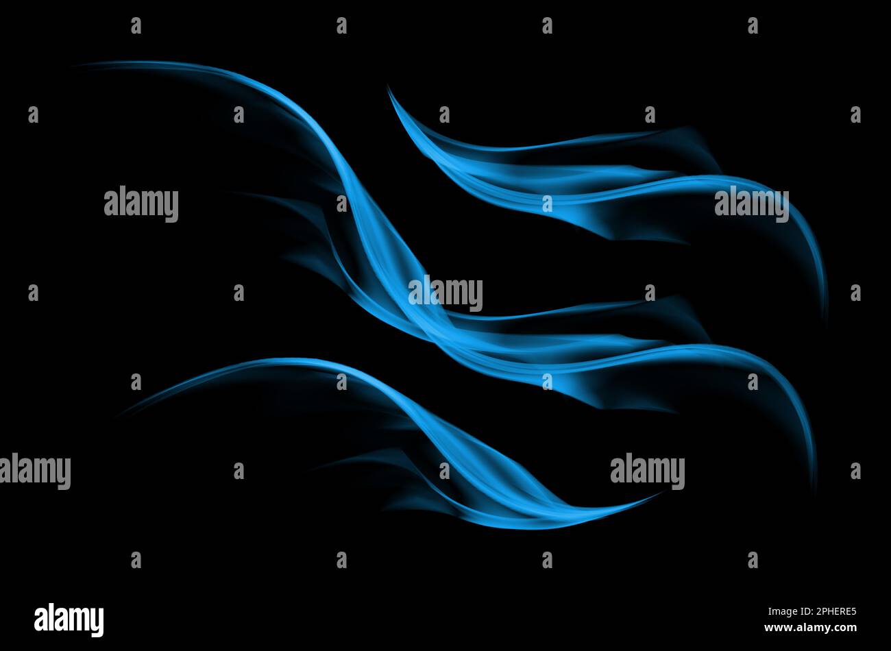 Abstract blue flame fire on a black background Stock Photo - Alamy