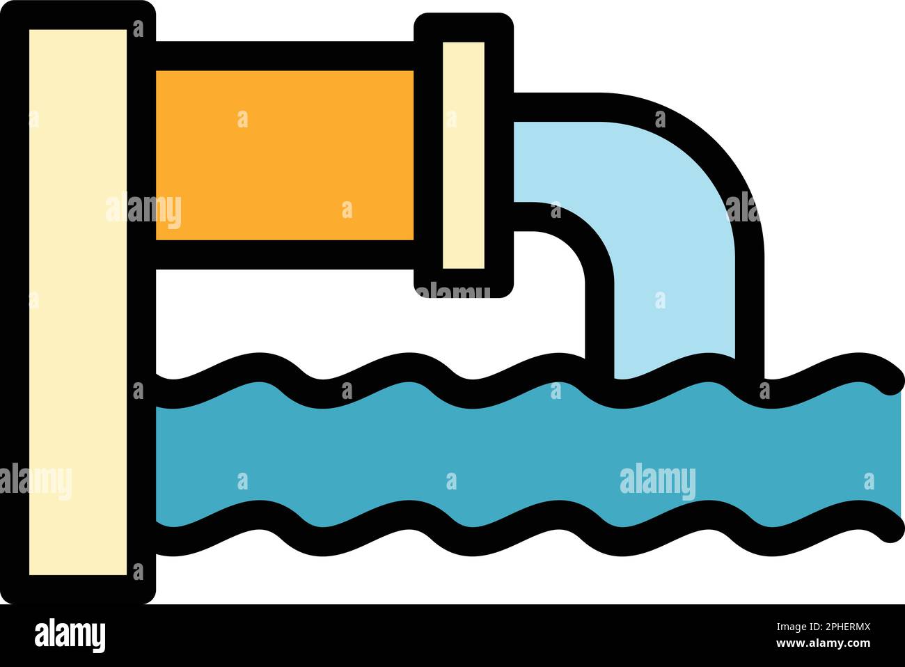 Sewage pipe icon. Outline Sewage pipe vector icon for web design ...