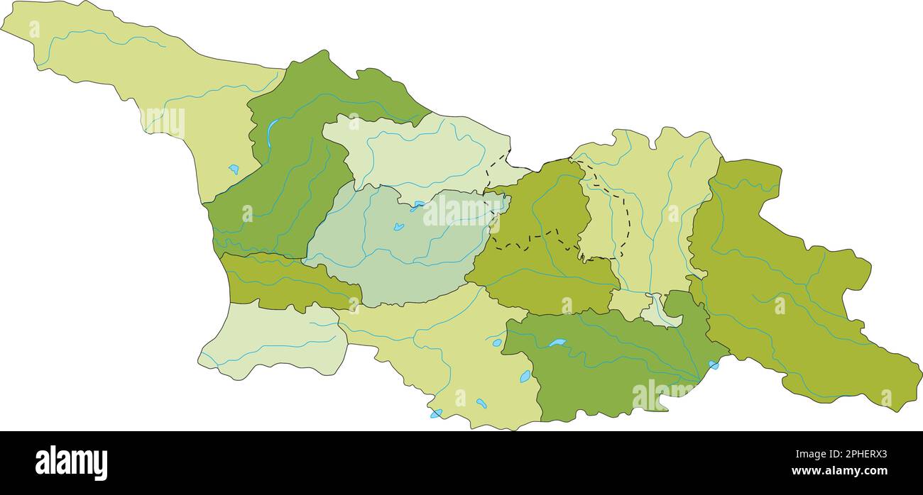 Highly detailed editable political map with separated layers. Georgia ...