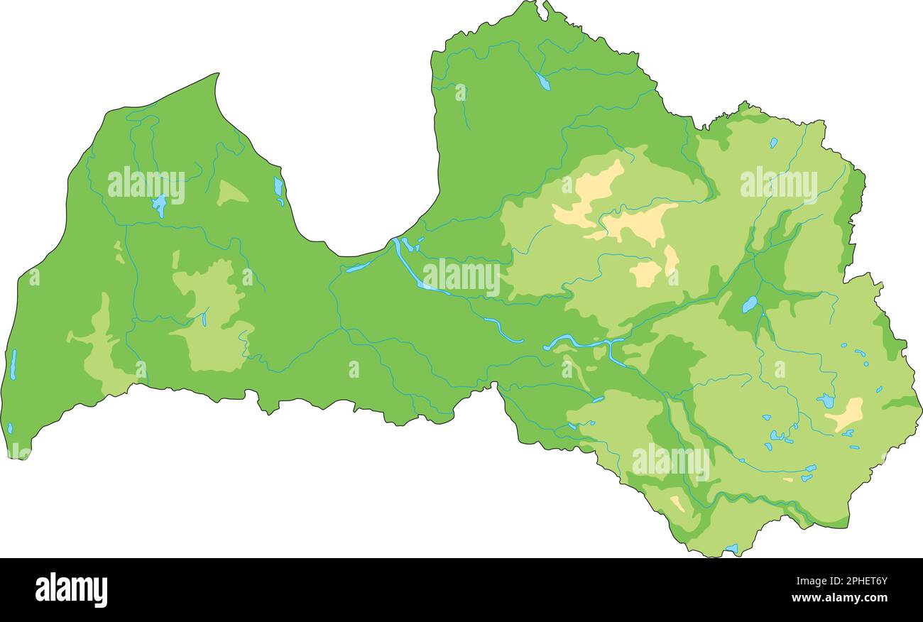 Highly detailed Latvia physical map with labeling Stock Vector Image ... Highly detailed Latvia physical map with labeling Stock Vector Image ...