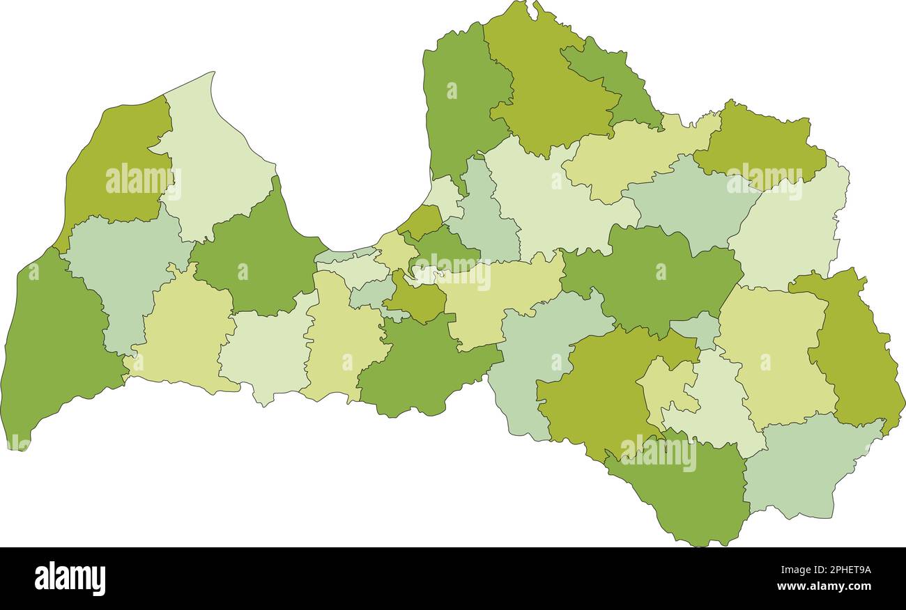 Highly detailed editable political map with separated layers. Latvia ...