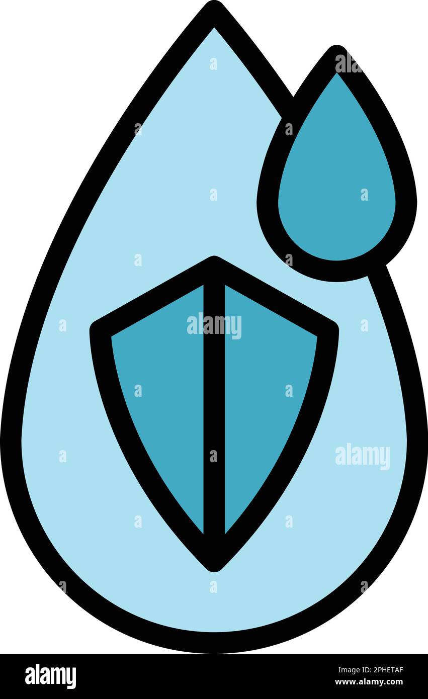Safe drop water icon. Outline Safe drop water vector icon for web ...