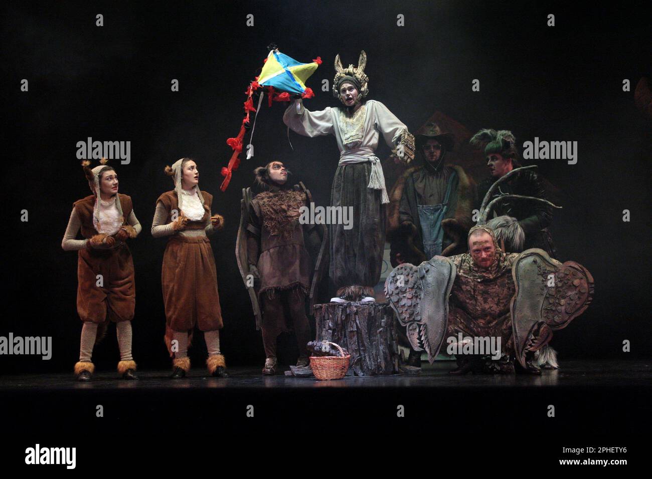 Non Exclusive: KYIV, UKRAINE - MARCH 27, 2023 - Actors demonstrate a ...