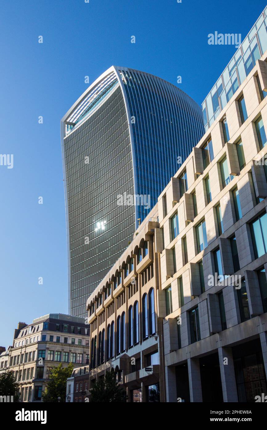 The Fenchurch Building (The Walkie-Talkie) with sunlight reflecting ...