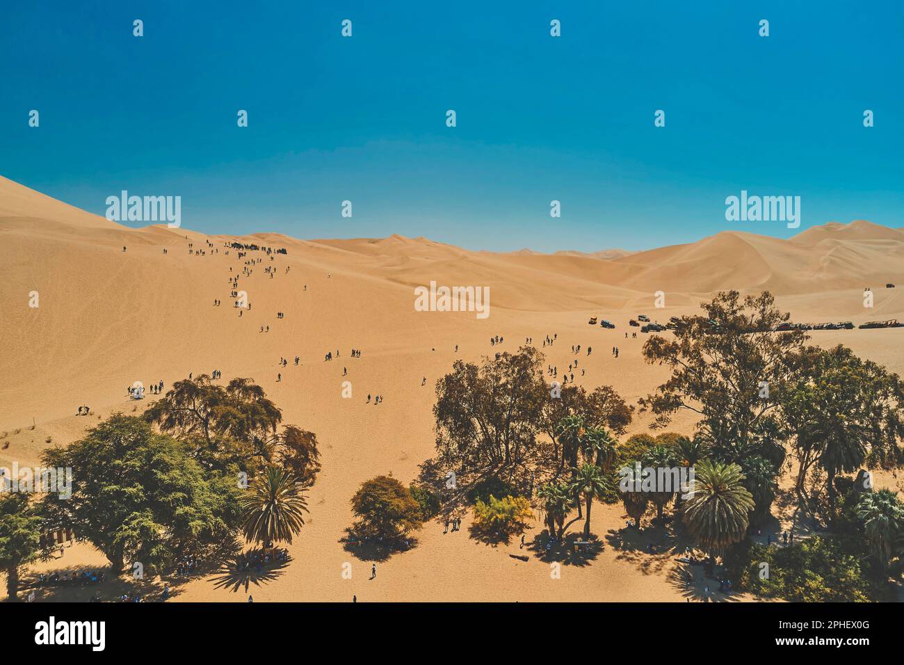 The Huacachina oasis is a natural oasis in the middle of the desert ...