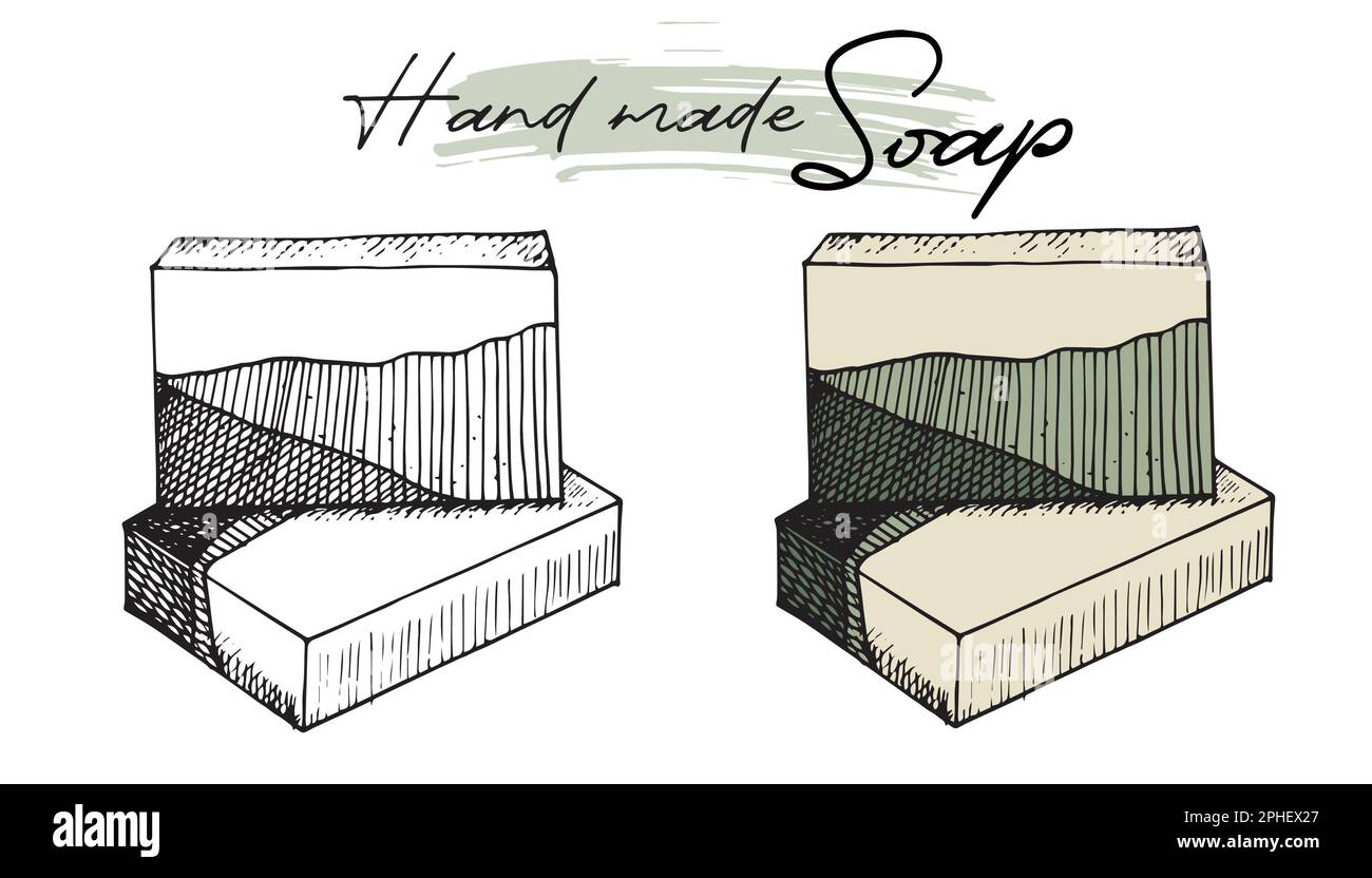 Natural homemade soap on Stock Vector Images - Alamy