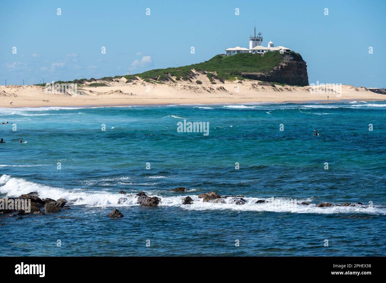 Nobbys Head beach and lighthouse, Newcastle, New South Wales, NSW ...