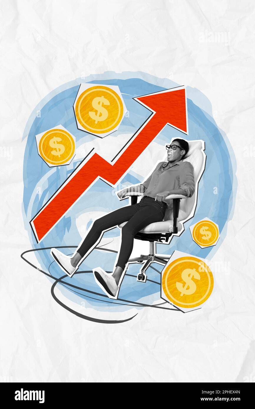 Collage banner career growth collage office manager girl sit chair ...