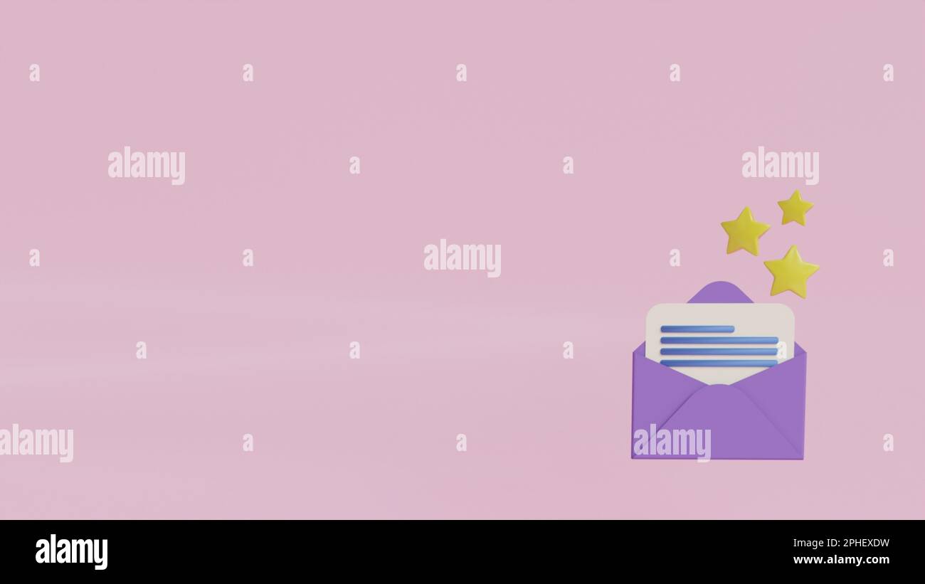 Light purple envelope. New message concept. Sent letter by email ...