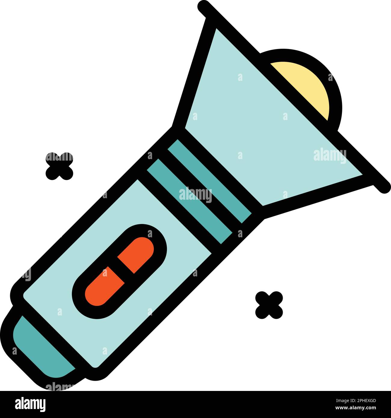 Camping flashlight icon. Outline Camping flashlight vector icon for web ...
