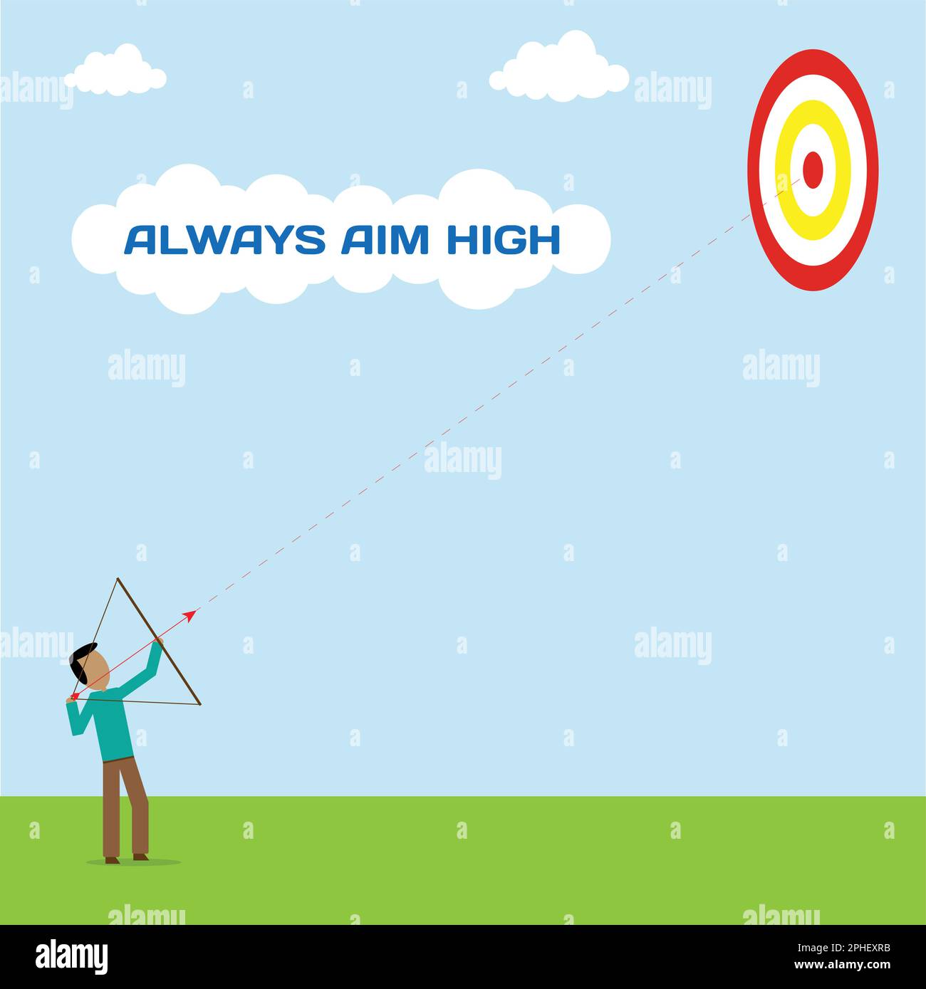 Always Aim for High vector illustration graphic Stock Vector Image ...