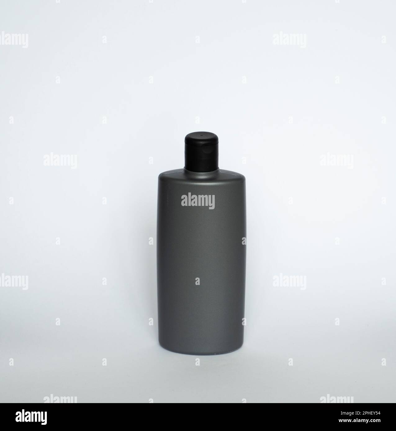 Men's gray shower gel bottle, front view template. Container of ...