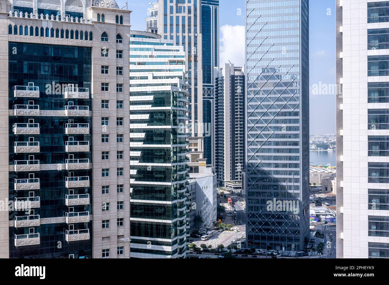 modern building. Reflective skyscrapers, business office buildings ...