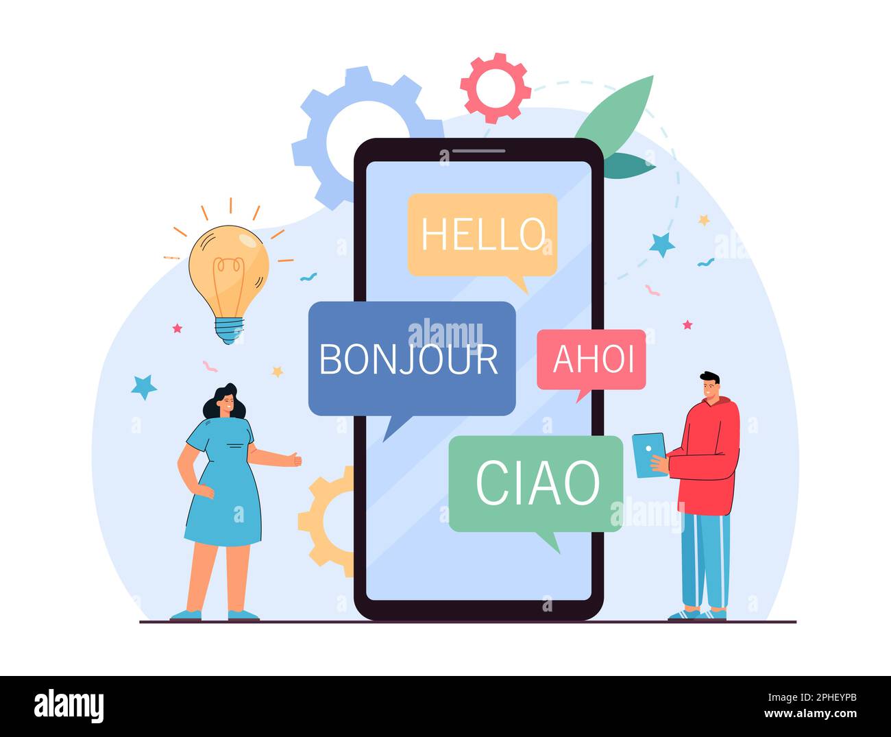 Using smart phone school Stock Vector Images - Alamy