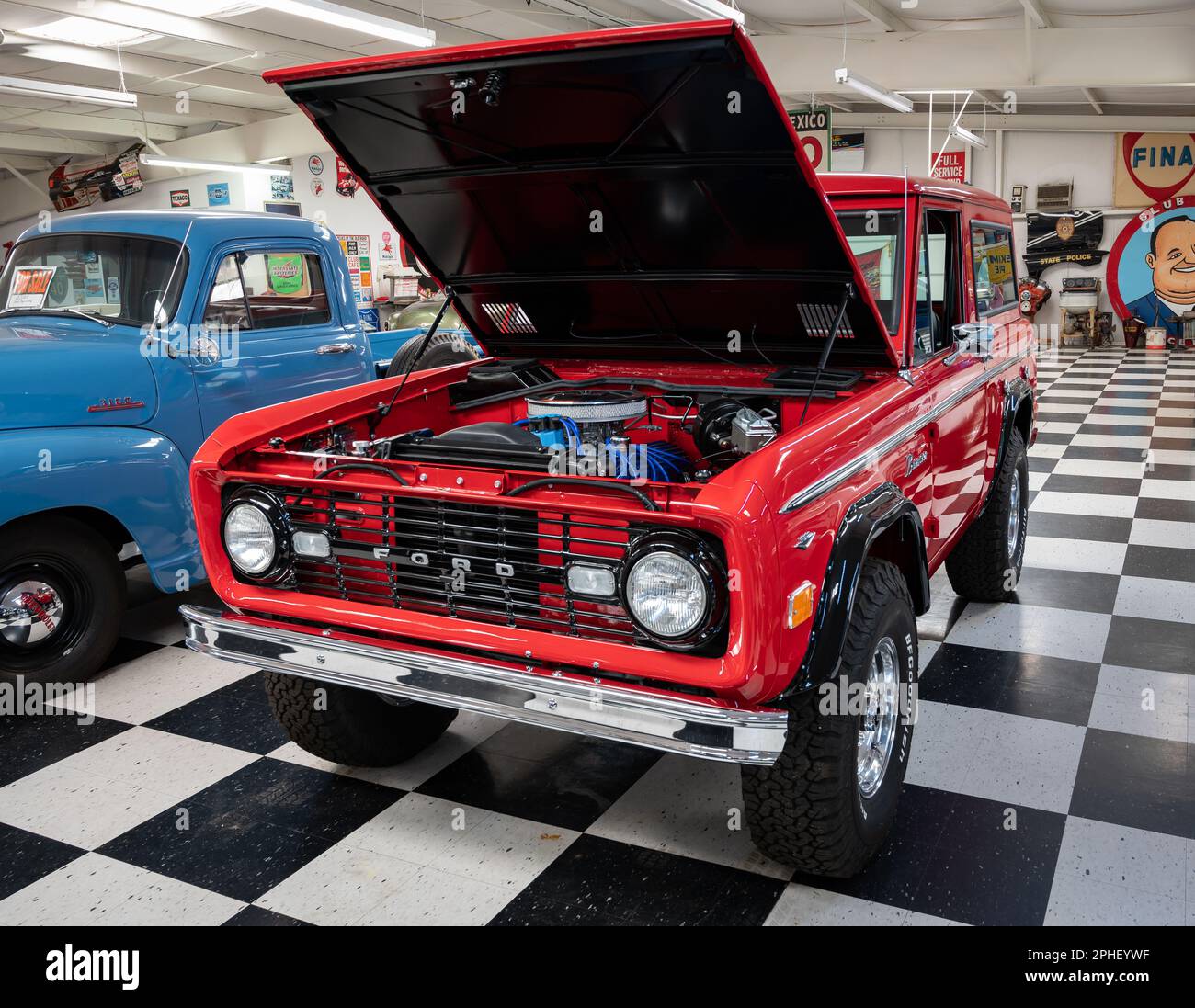 Detail of the iconic American SUV Ford Bronco 1966 of the first ...