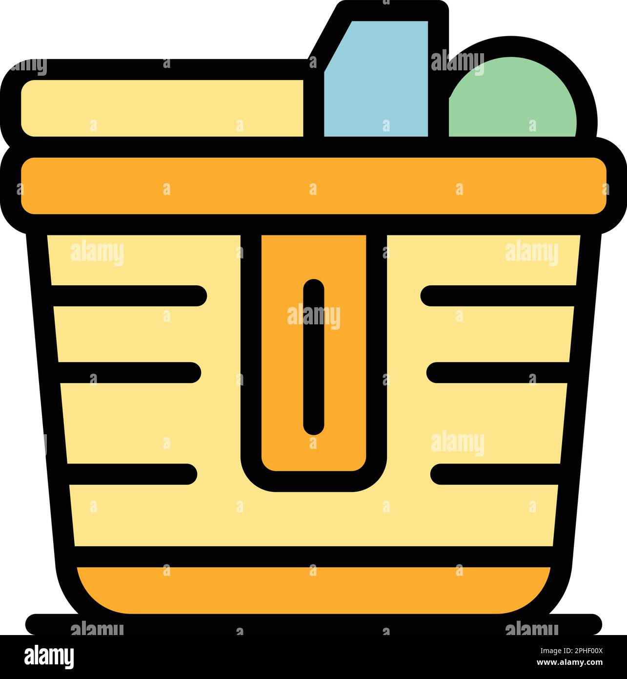 Travel picnic basket icon. Outline Travel picnic basket vector icon for ...