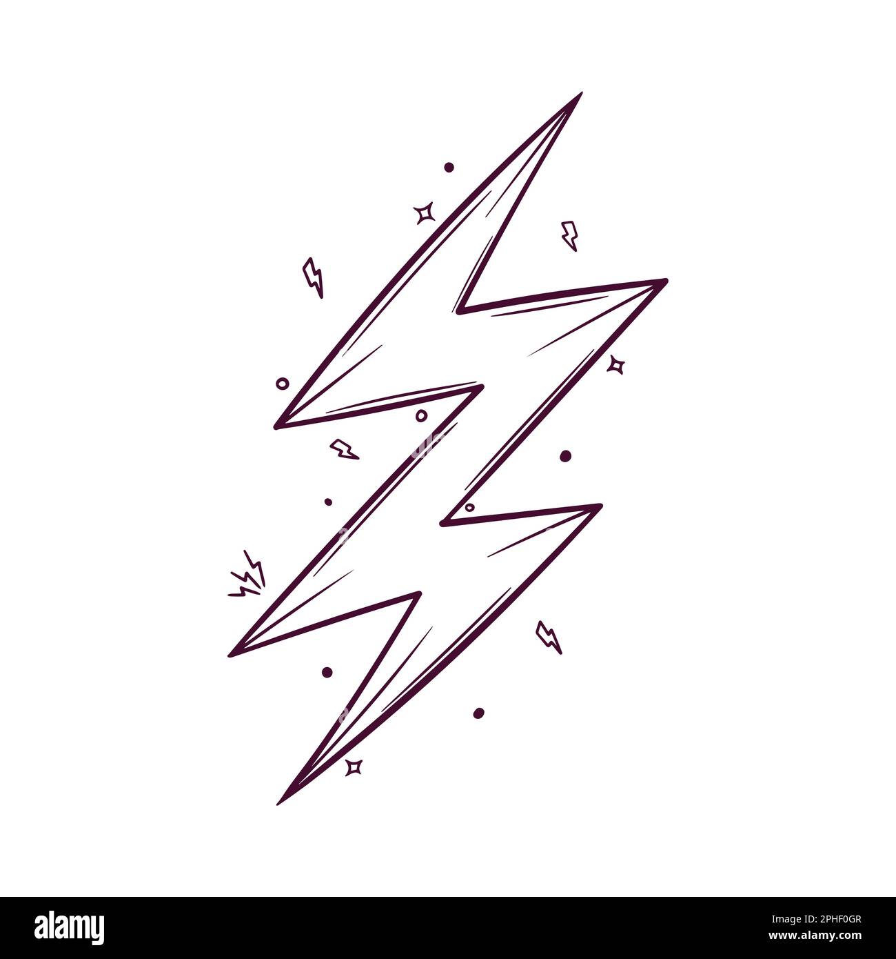 hand drawn lightning bolt vector illustration Stock Vector Image & Art ...