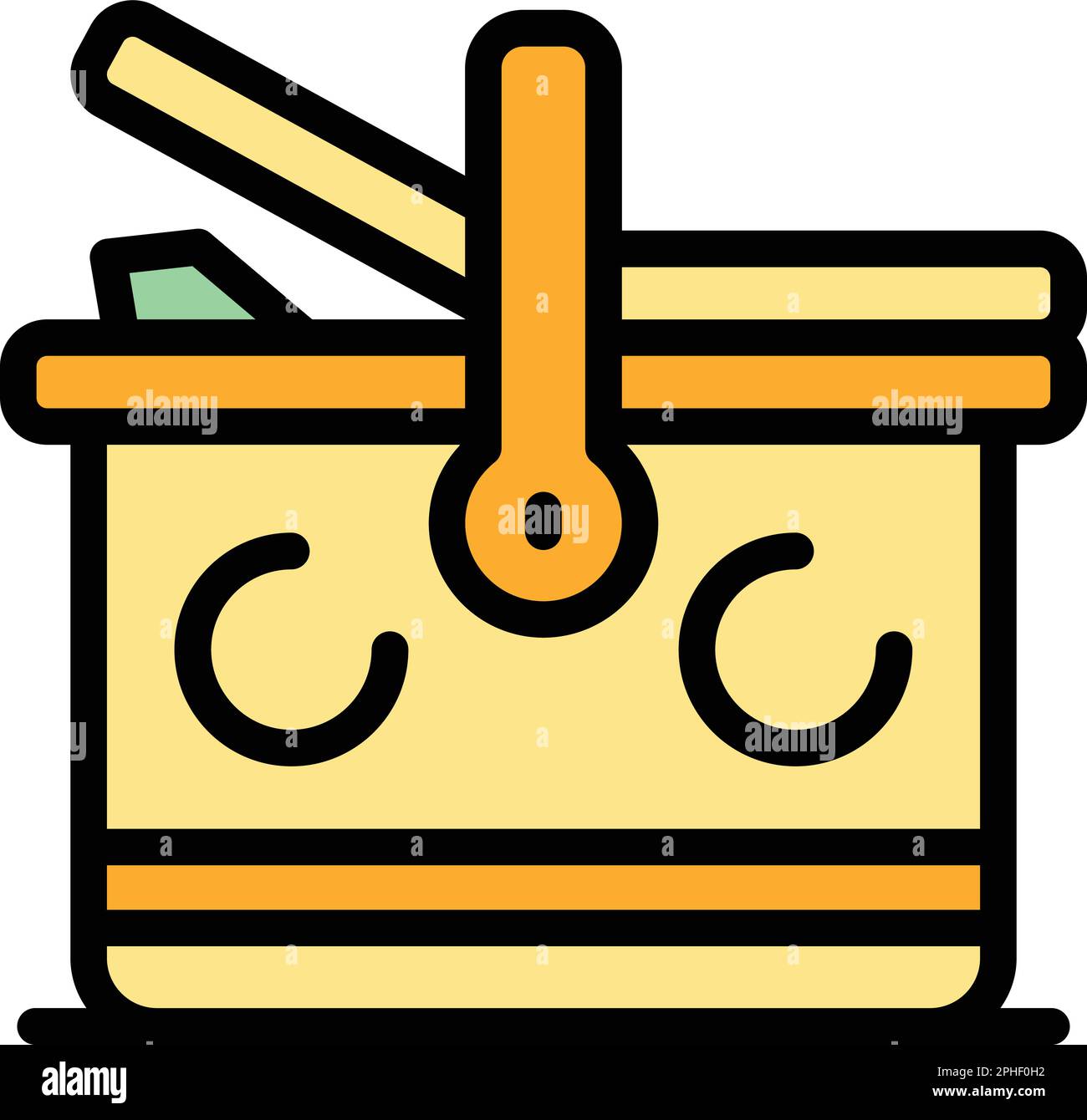 Craft picnic basket icon. Outline Craft picnic basket vector icon for ...
