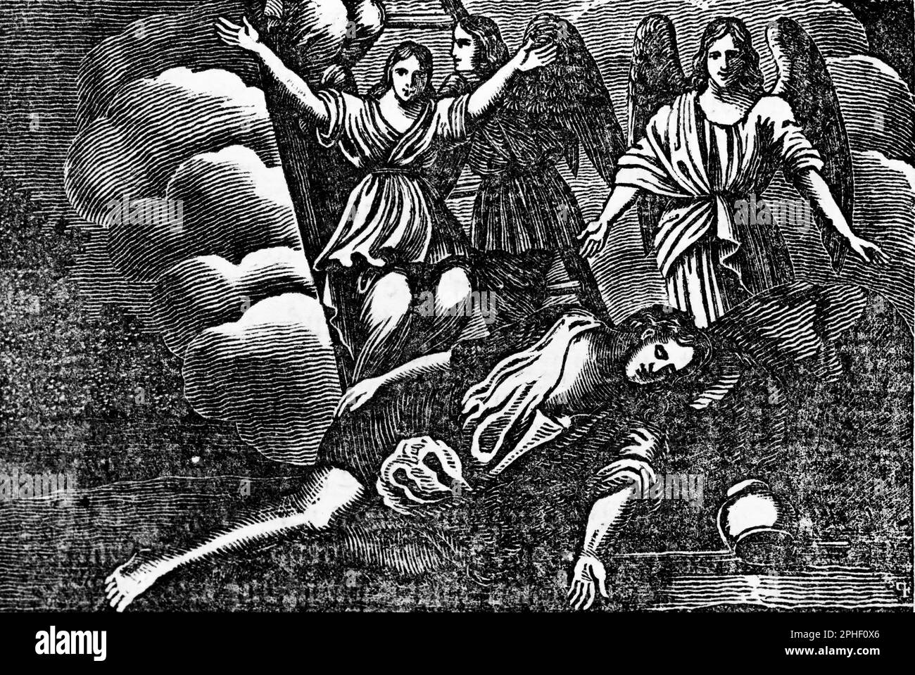 Jacob's dream face, historic bible 1831, illustration Stock Photo - Alamy