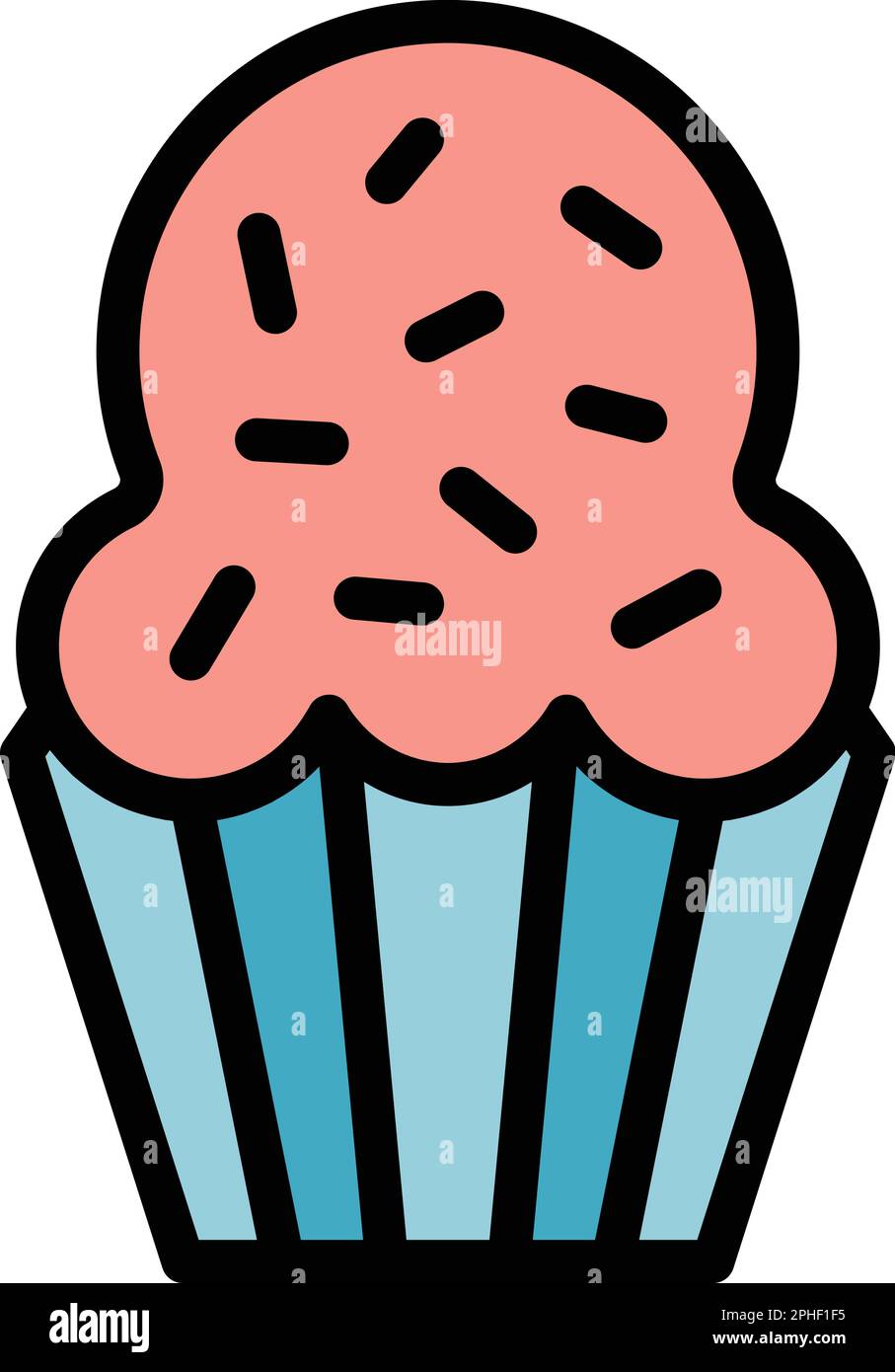 Baked muffin icon. Outline Baked muffin vector icon for web design ...
