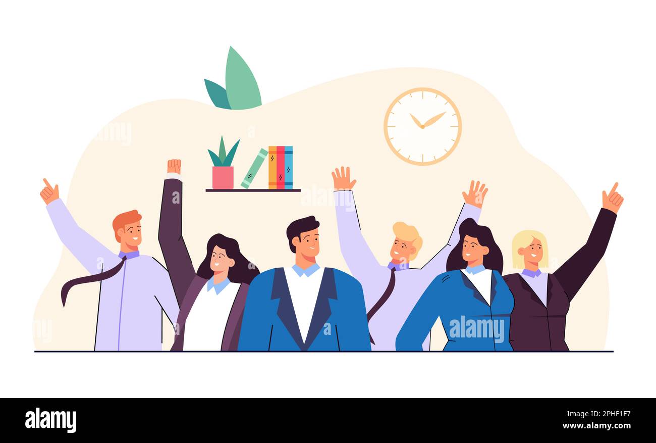 Employees teamwork landing page Cut Out Stock Images & Pictures - Alamy