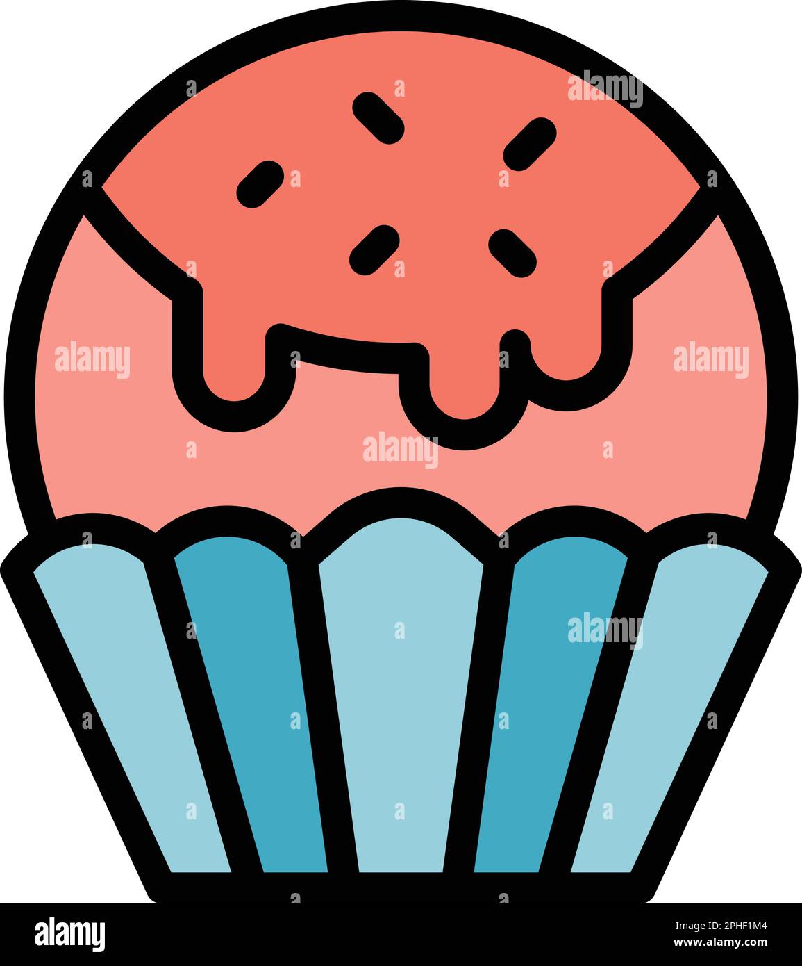 Icing muffin icon. Outline Icing muffin vector icon for web design ...