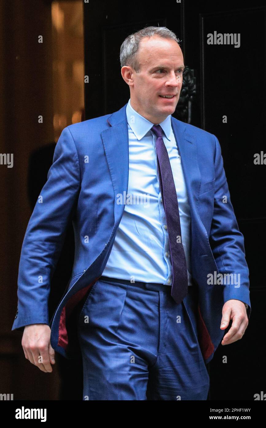 London, UK. 28th Mar, 2023. Dominic Raab MP, Deputy Prime Minister ...