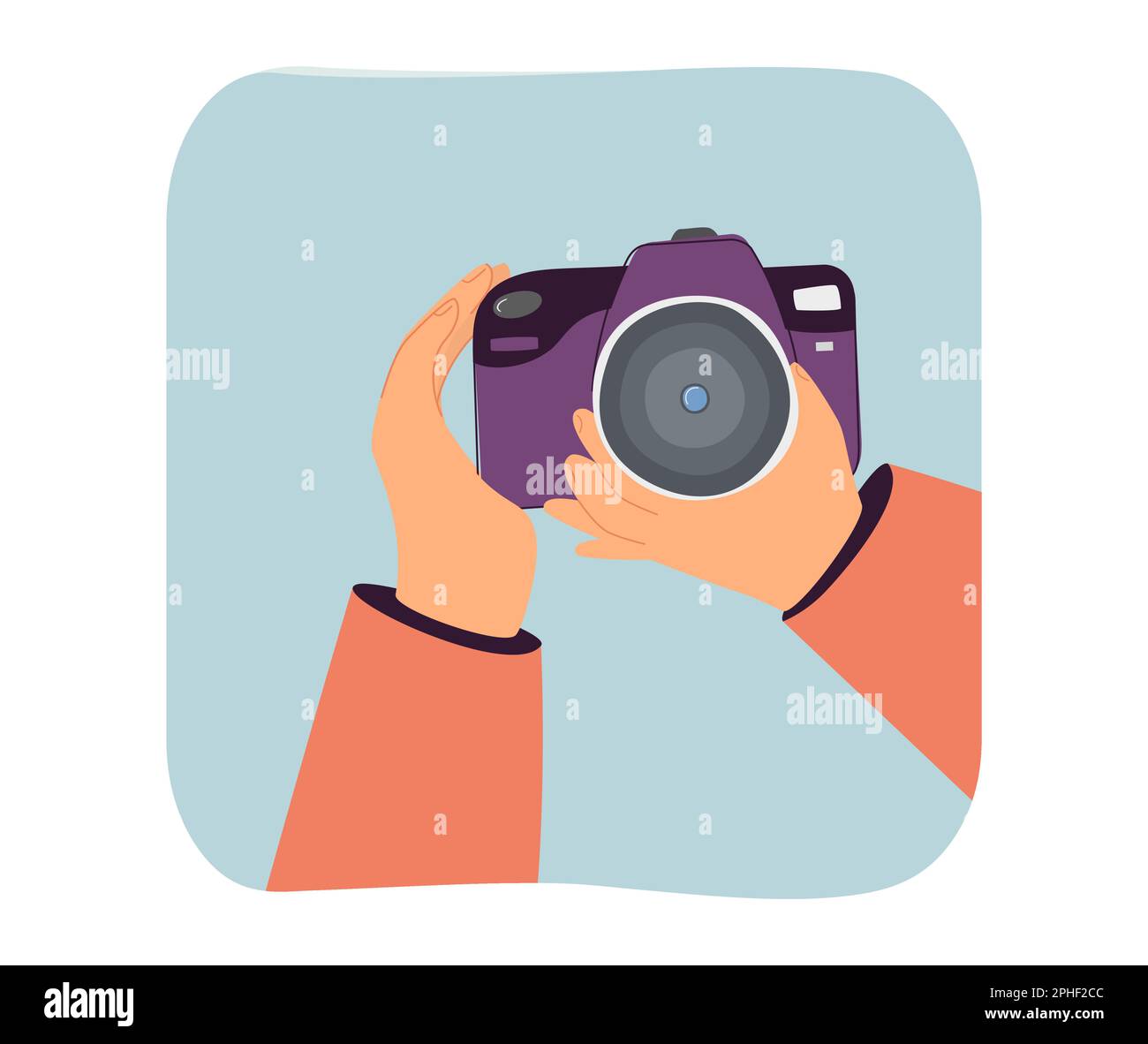 Hands holding camera flat vector illustration Stock Vector Image & Art ...