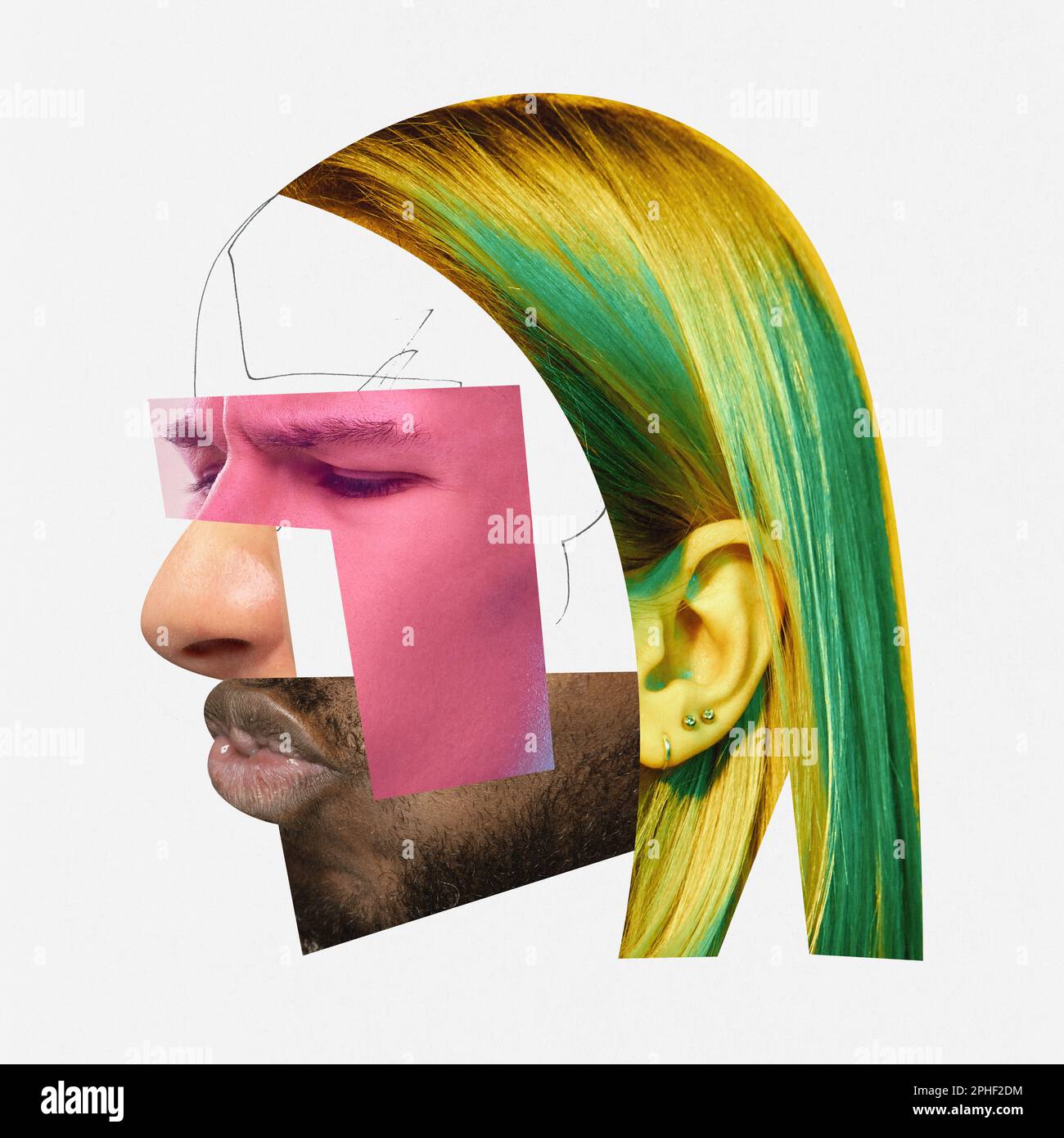 Mosaic face parts hi-res stock photography and images - Alamy