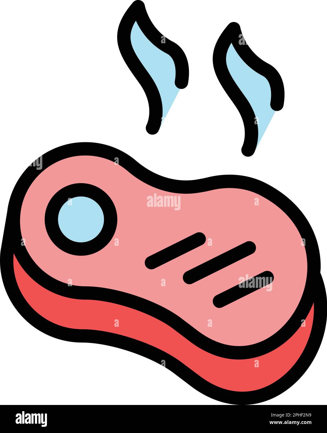 Grilled beef icon. Outline Grilled beef vector icon for web design ...