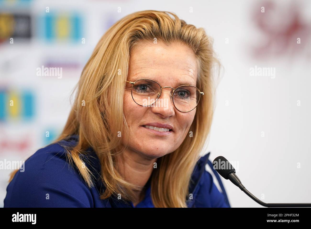 England manager Sarina Wiegman during a press conference at St. George ...