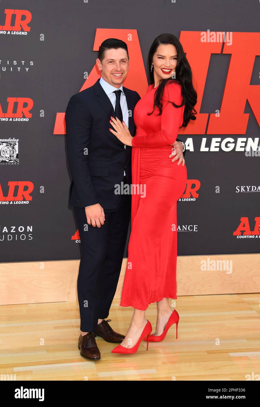 LOS ANGELES, CALIFORNIA - MARCH 27: (L-R) Andre Lemmers and Adriana Lima attend Amazon Studios ...