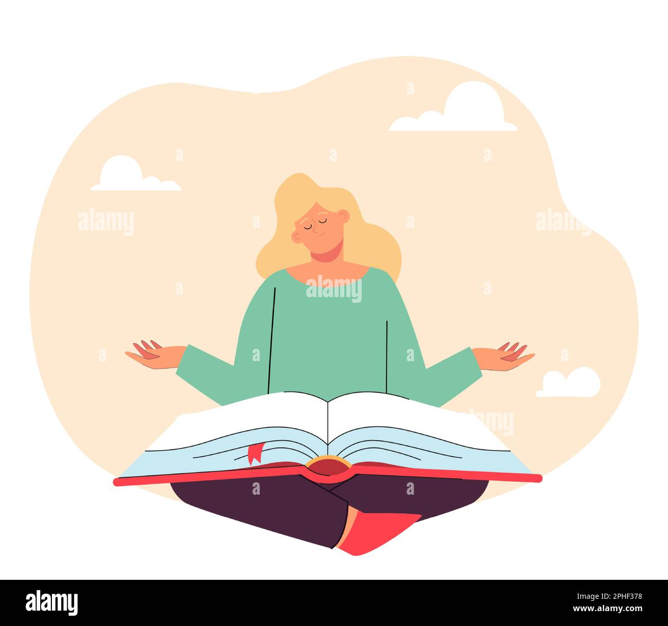 Girl sitting book on lap Stock Vector Images - Alamy