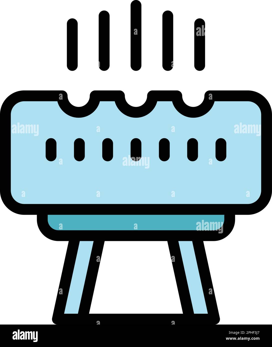 Hot grill icon. Outline Hot grill vector icon for web design isolated ...